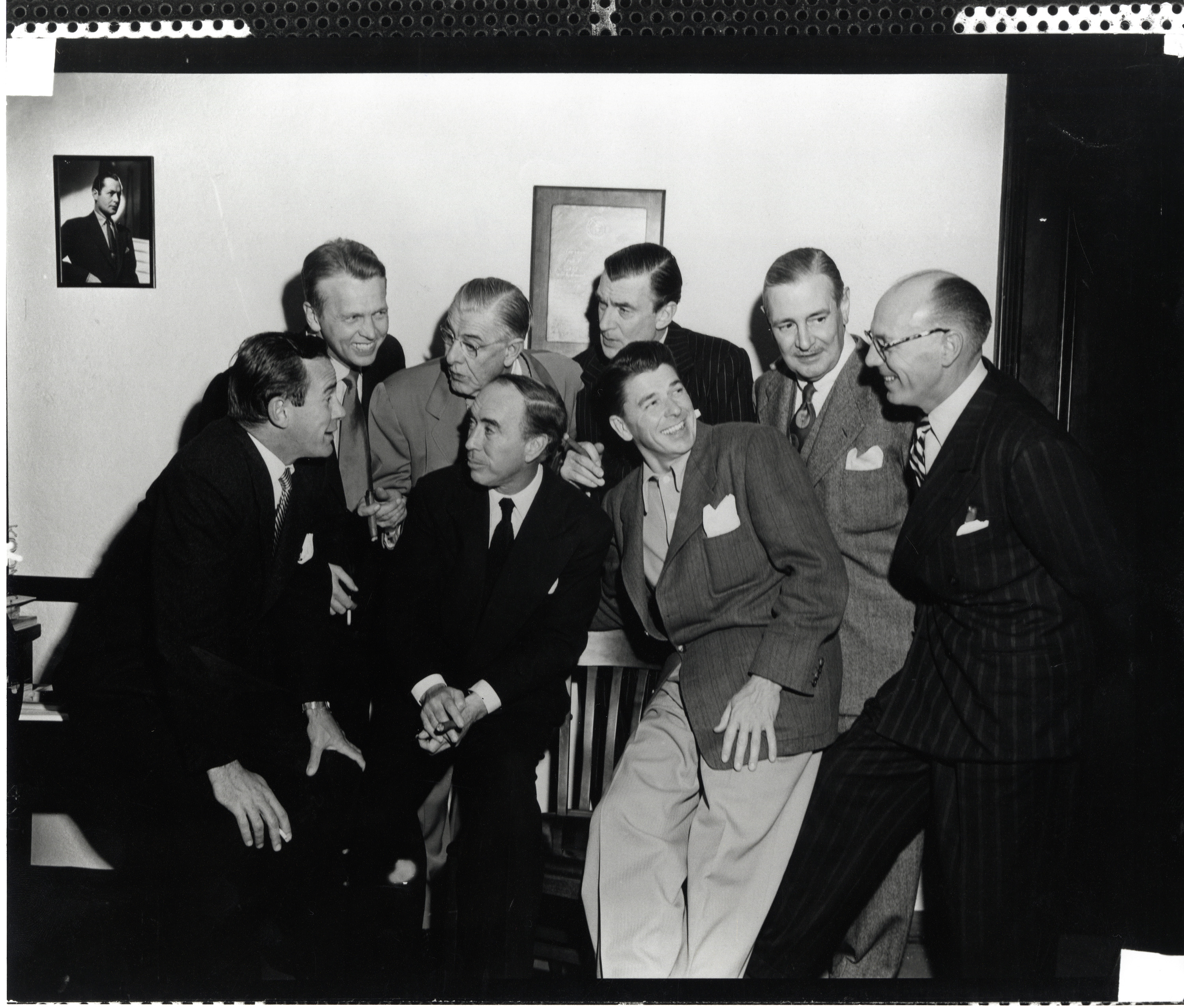 Ronald Reagan, Walter Pigeon, others at a Screen Actors Guild meeting ...